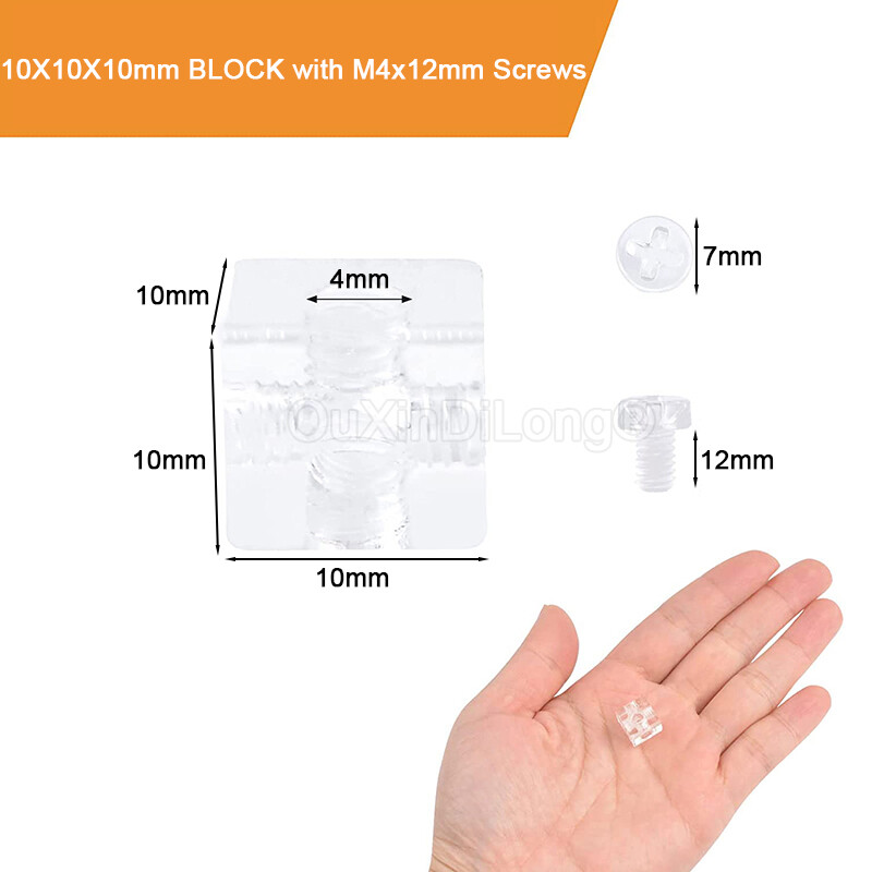 Cheap 500PCS Clear Acrylic Cubes Block Right Angle Corner Braces Joint ...