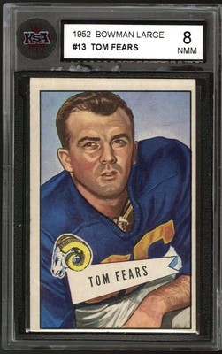 1952 B0WMAN LARGE~#13~TOM FEARS~LOS ANGELES RAMS~HALL OF FAME~KSA 8 NM ...