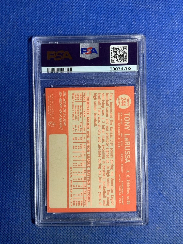 1964 Topps Tony LaRussa #244 Rookie HOF - PSA 7.5 | eBay