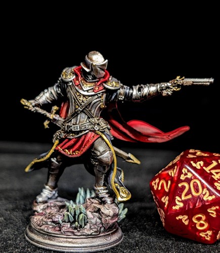 Crimson Mantle Gunslinger Knight – Pro Painted 32mm D&D Pathfinder Mini ...