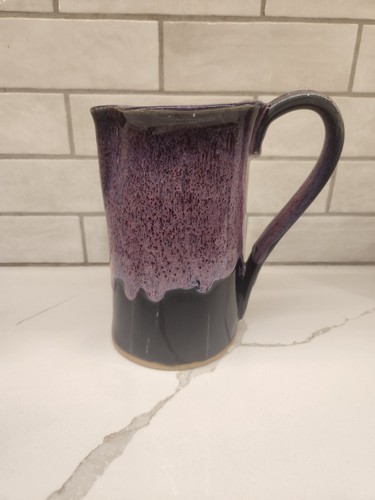 Bay Pottery Virginia Pitcher Vintage 8 Inch Tall Purple Drip Glazed EUC ...