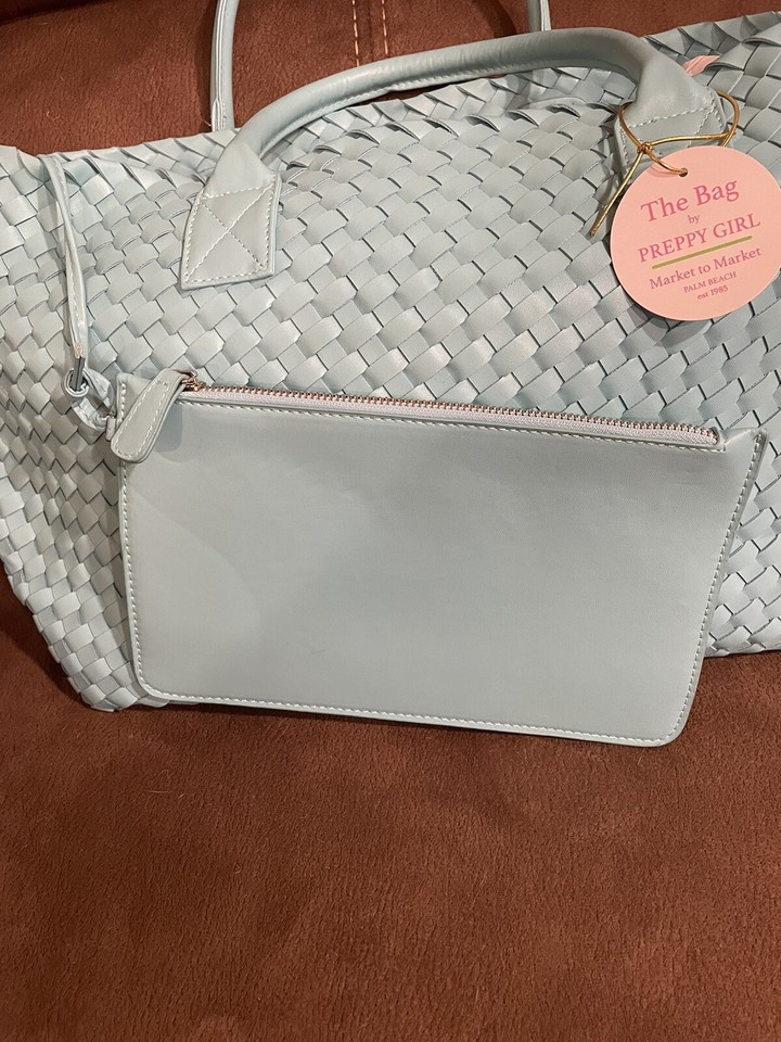 Market bag by preppy girl teal blue hand bag | eBay
