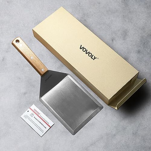Extra Wide Spatula Large Metal Spatula with Full Tang Wooden Handle ...