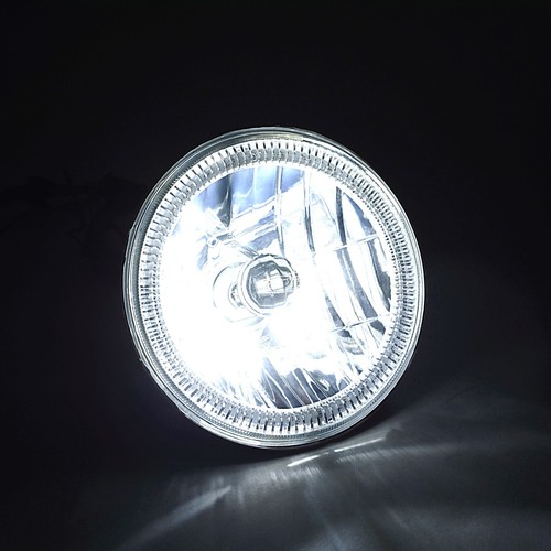 7" Blue COB LED Halo Angel Eye Headlamp Headlight H4 HID 6000K Light ...