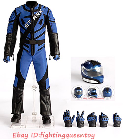 MK100 1/6 Iron Man Tony stark Race Suit Set With Helmet For 12'' Figure ...