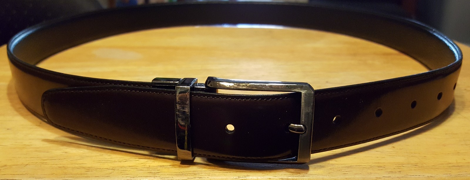 Perry Ellis reversible belt black/brown size 38 black pebbled leather ...