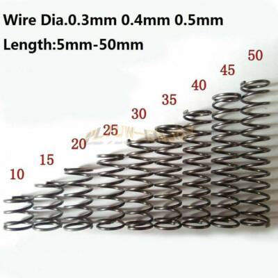 10pcs Wire Dia.0.3mm-0.5mm OD 2mm-10mm Small Springs Compression Spring ...