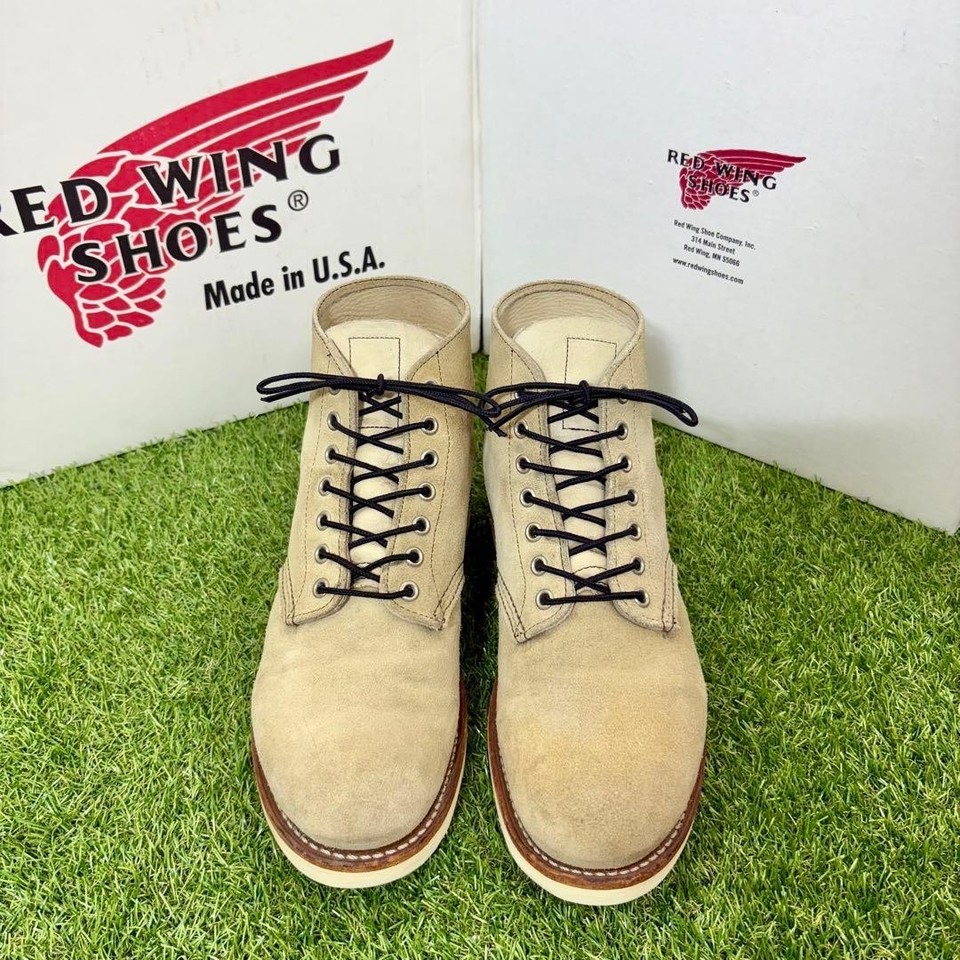 Red Wing Boots 8167 PLANE TOE US:8.5E Suede Beige 052936d | eBay UK