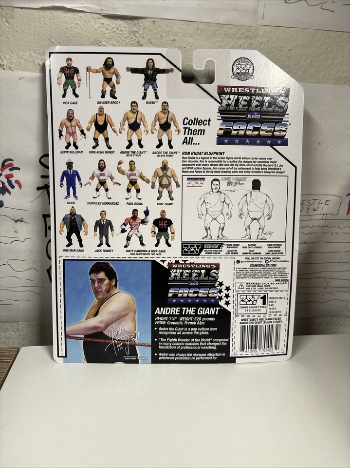 ZST ANDRE THE GIANT WWF ZOMBIE SAILORS HEELS AND FACES BLACK STRAP ...