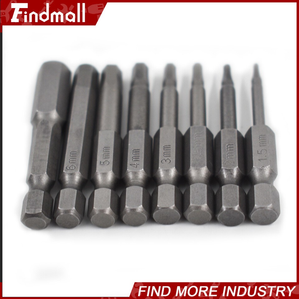 Hex Key Allen Bit Set Quick Change Connect impact driver power drill ...