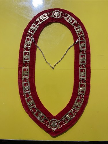 Knights Templar Masonic Regalia Metal Chain Collar with Red Velvet ...