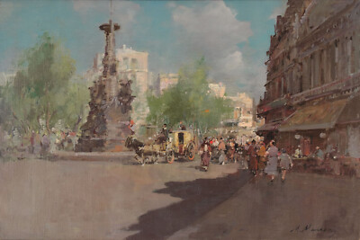 MARIO MARIANI Signed Vtg Mid Century cMid-Lt 1950s Italian Oil Painting ...