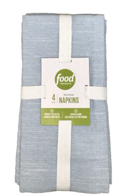 Food Network Easy-Care Linen Dinner Napkin 4-pk., Blue | eBay