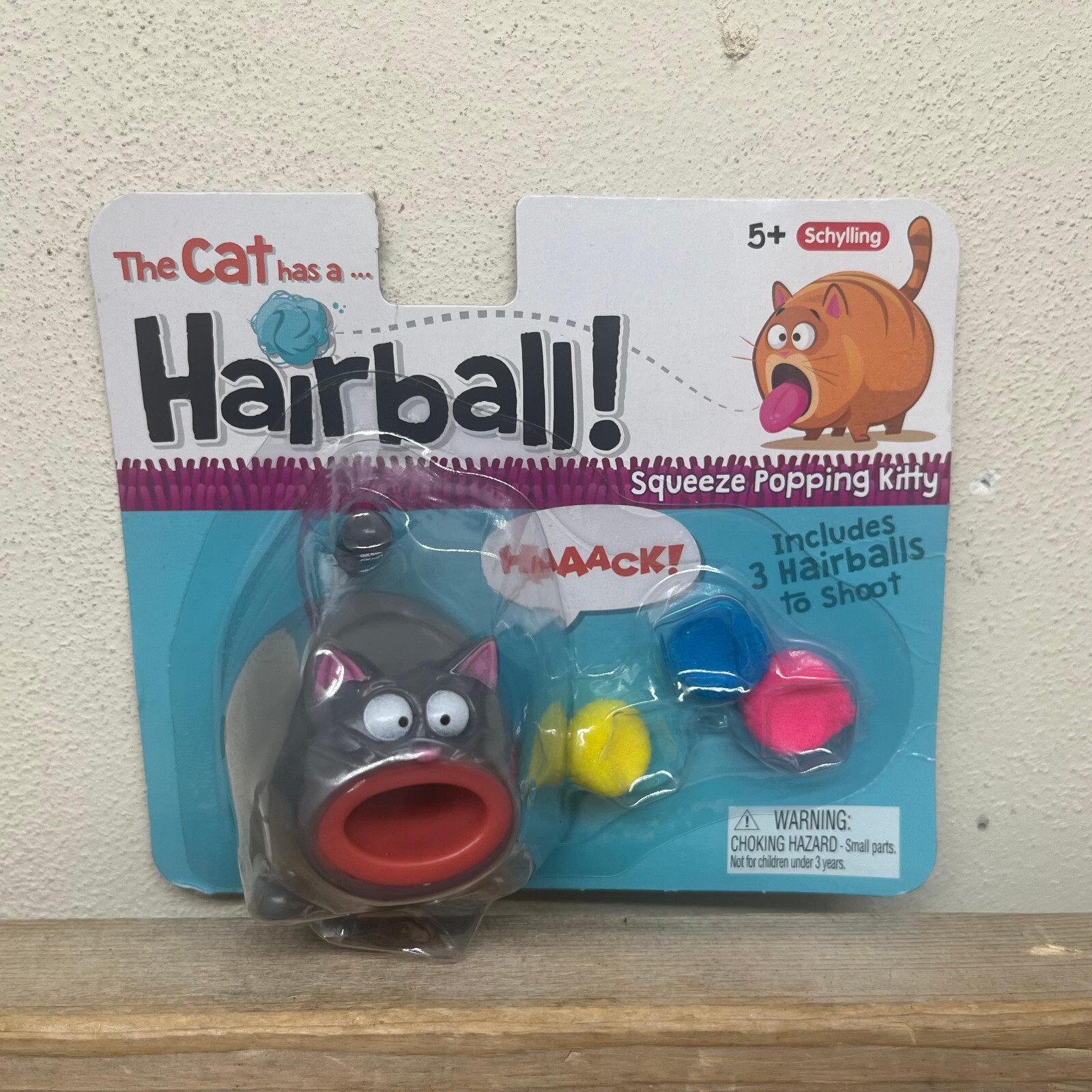 Schylling The Cat Has A Hairball Squeeze Popping Kitty Hairball Shooter ...