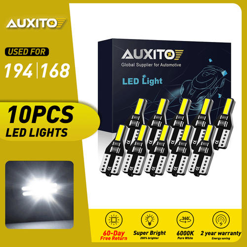 10pcs Canbus T10 LED 7020 SMD White Car Side Wedge Light Globe Bulbs ...