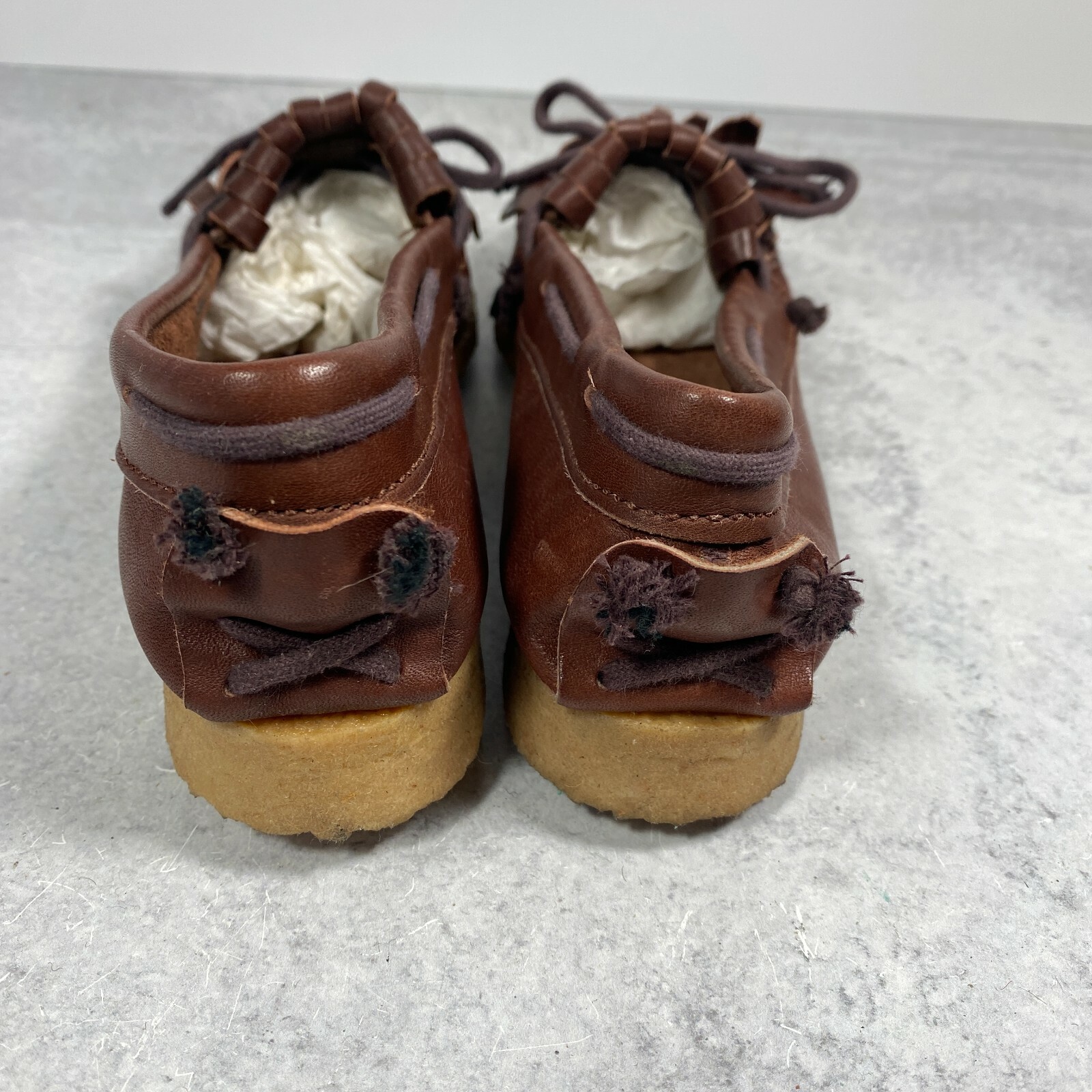 VTG 1970s BORT CARLETON Brown Leather Gum Sole Moccasins Loafers Shoes ...
