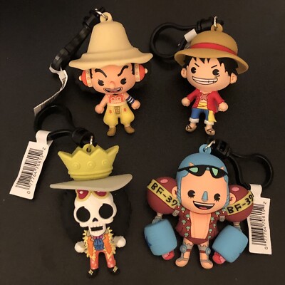 Lot Of 4 One Piece Figural Bag Clip Series 1 Luffy, Usopp, Brook,Franky ...