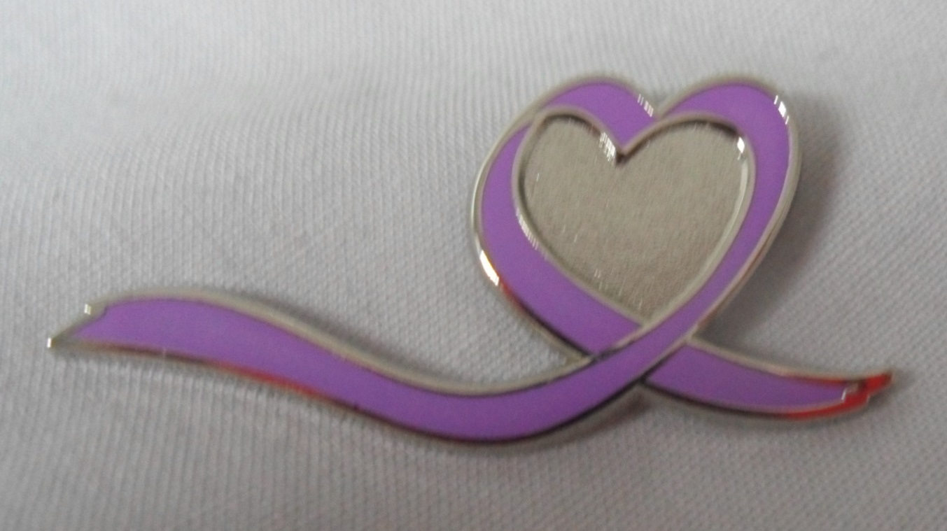Premature Baby Purple Awareness 'loved one' ribbon enamel badge /brooch ...
