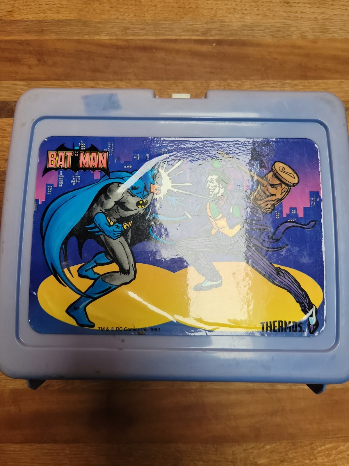 1982 BATMAN LUNCH BOX WITH BLUE THERMOS VS JOKER USA LUNCHBOX | eBay