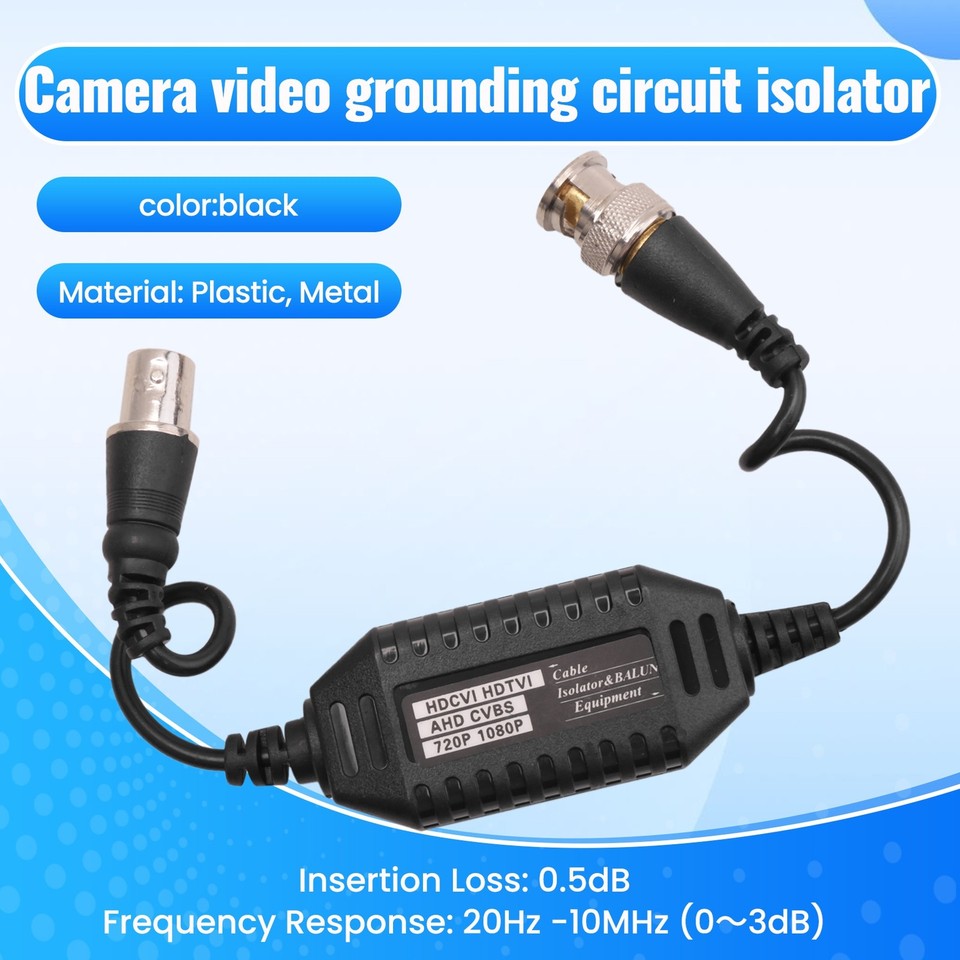 Coaxial Video Ground Loop Isolator Balun BNC Male to Female for CCTV ...