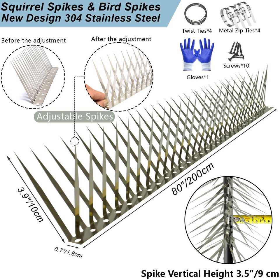 Bird Spikes, Outdoor Squirrel Spikes, Squirrel Baffles for Bird Feeder ...