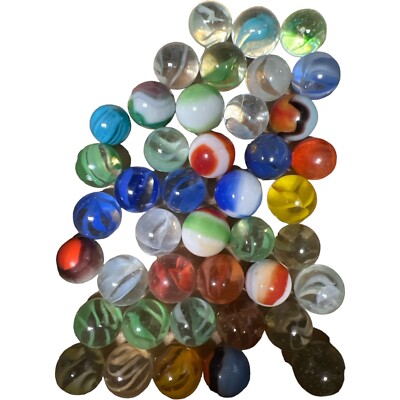 Mixed Lot Of 42 Vintage Glass Marbles See Pictures For Details | eBay
