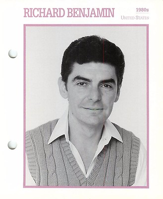 Richard Benjamin 1980 Actor Movie Star Card Photo Front Biography on ...