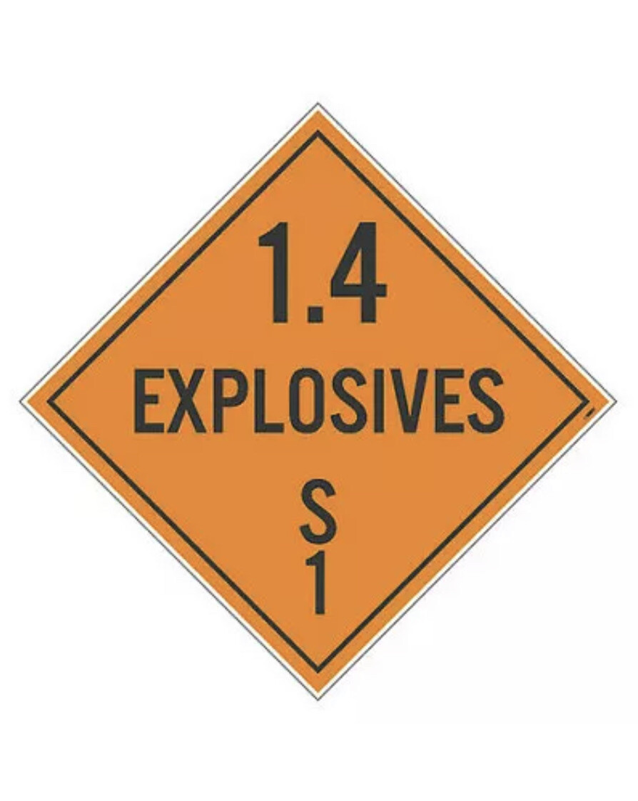 NMC DL94PR50 Dot Placard Sign Sticker 1.4 Explosives S1 10.75” Pk100 ...