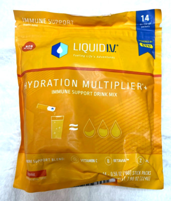 14 packets Liquid IV Hydration Multiplier Electrolyte Powder ~Tangerine ...