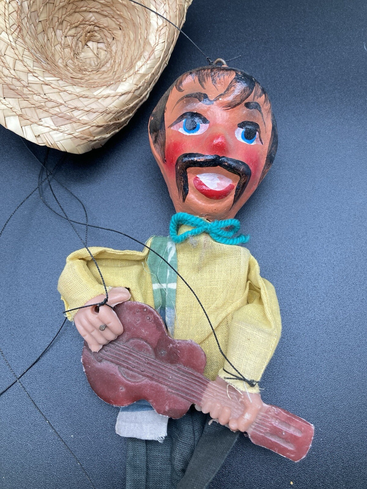 VINTAGE MEXICAN 14” SOMBRERO HAND MADE MARIONETTE STRING PUPPET ...