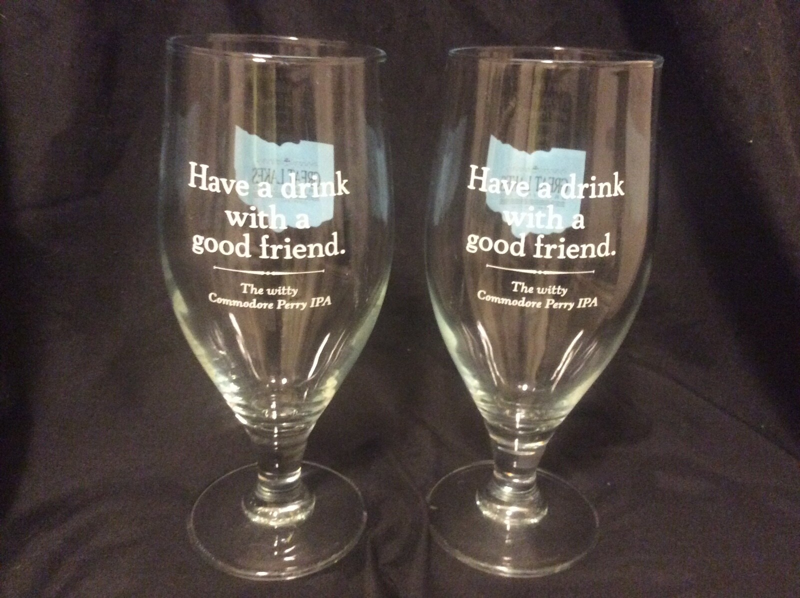 2 GREAT LAKES BREWING Commodore Perry IPA BEER Stemmed glass BX4 | eBay