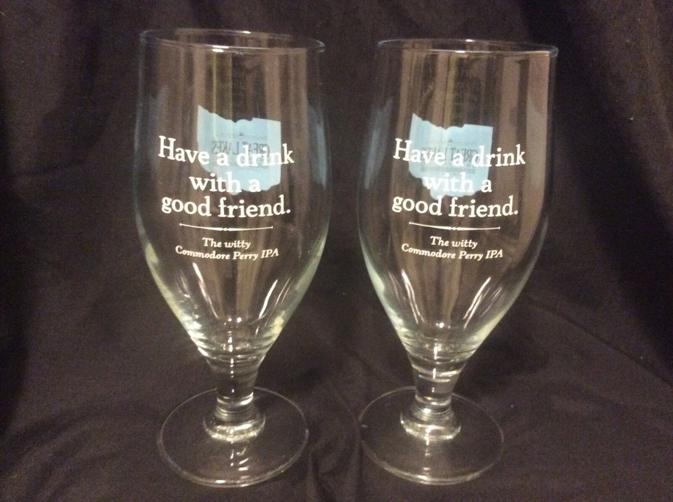2 GREAT LAKES BREWING Commodore Perry IPA BEER Stemmed glass BX4 | eBay