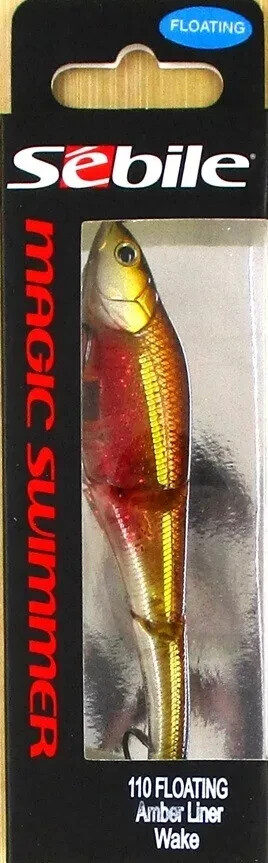 (4) Sebile Magic Swimmer 110 Floating 4 3/8 Swimbait 3/8 Oz Amber Liner ...