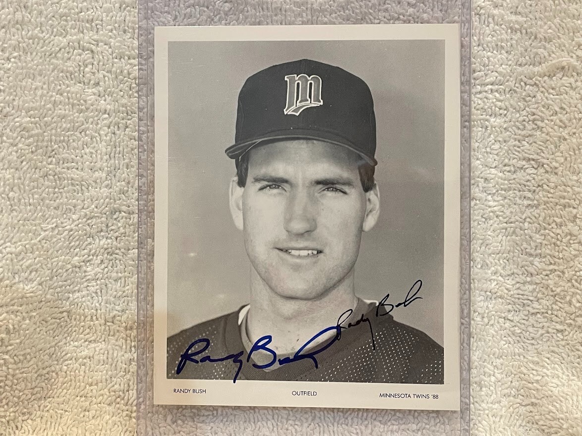 RARE 1988 Minnesota Twins Randy Bush AUTO'D Team Issued 4x5 Photo, NICE ...