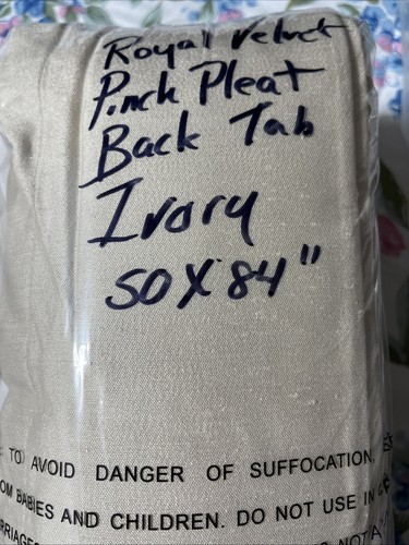 JCP, Royal Velvet Ivory, Supreme Pinch Pleat Back Tab Panel 50" x 84 ...