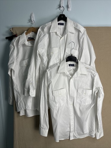 Lot 3 Van Heusen Men's Commander Pilot Shirt 16.5 Tall Long Sleeve ...