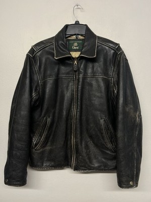 Orvis Men’s Black Leather Bomber Full Zip Jacket | eBay
