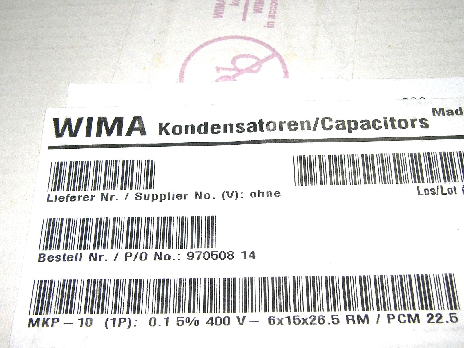 10pcs - WIMA MKP10 0.1uF (0.1µF 100nF) 400V 5% pitch:22.5mm Capacitor ...
