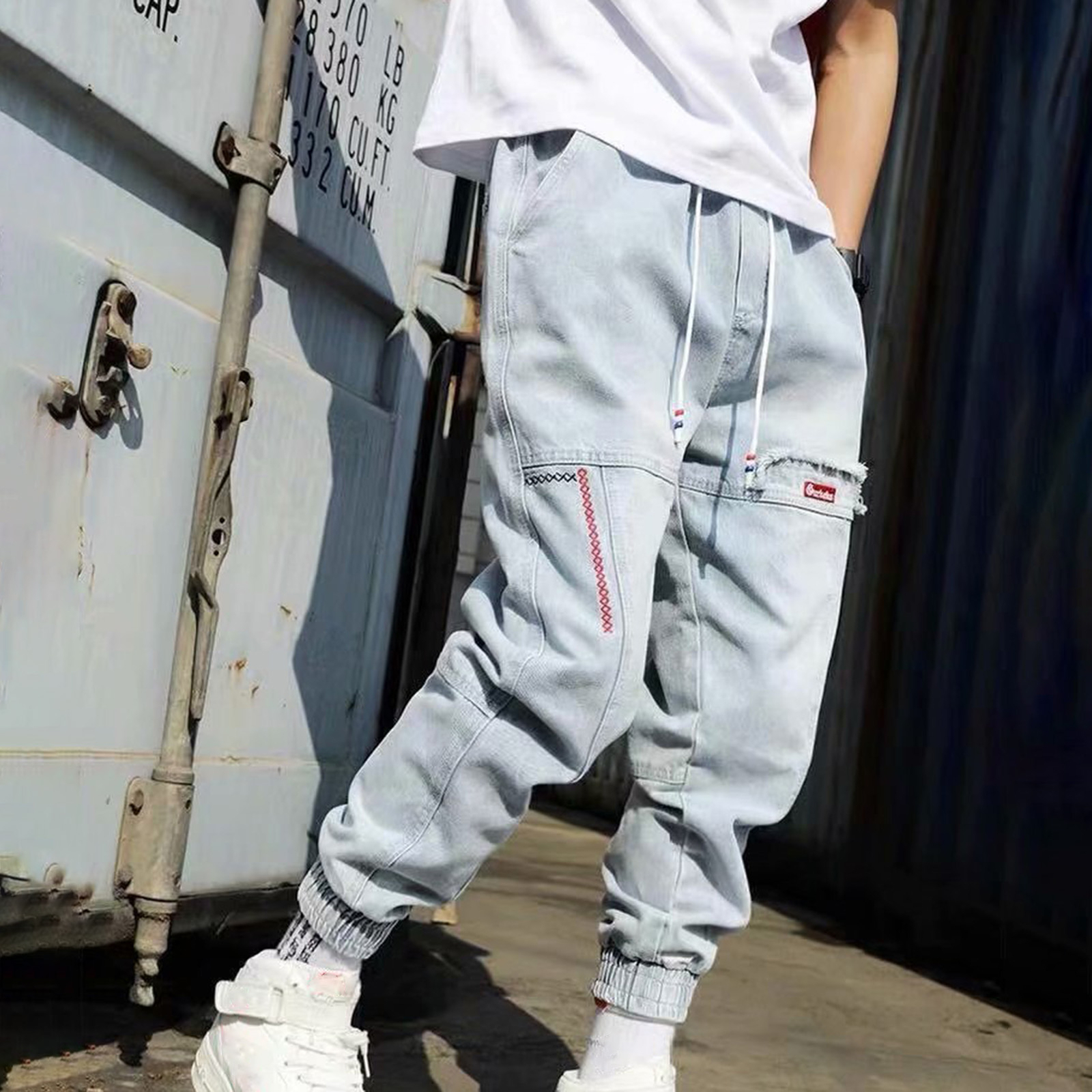 Men Trousers Loose Match Pants Four Seasons Harem Pants Joggers | eBay