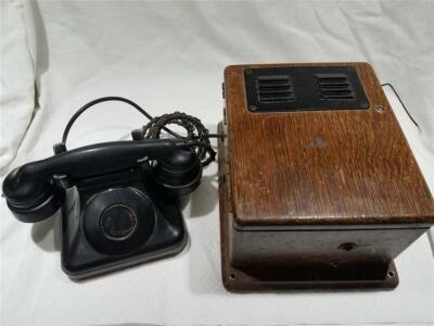 Vintage Leich Telephone set with Oak Ringer Box - Very Nice | eBay