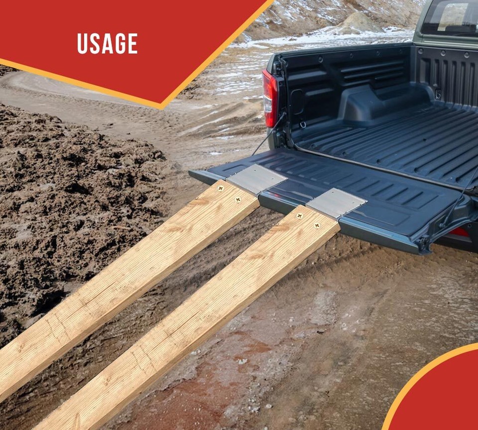 1 Pair 8" x 8" DIY Aluminum Ramp Brackets Kit Plates for Load & Unload ...