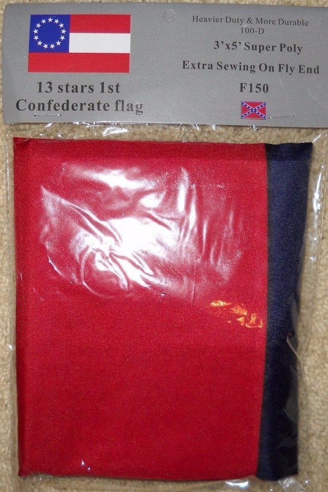 1ST NATIONAL CONFEDERATE "STARS & BARS" 13 STAR CSA SOUTHERN FLAG 3'x5 ...