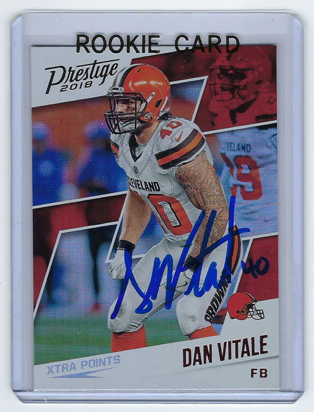 2018 BROWNS Dan Vitale signed Panini Prestige ROOKIE card #118 AUTO ...