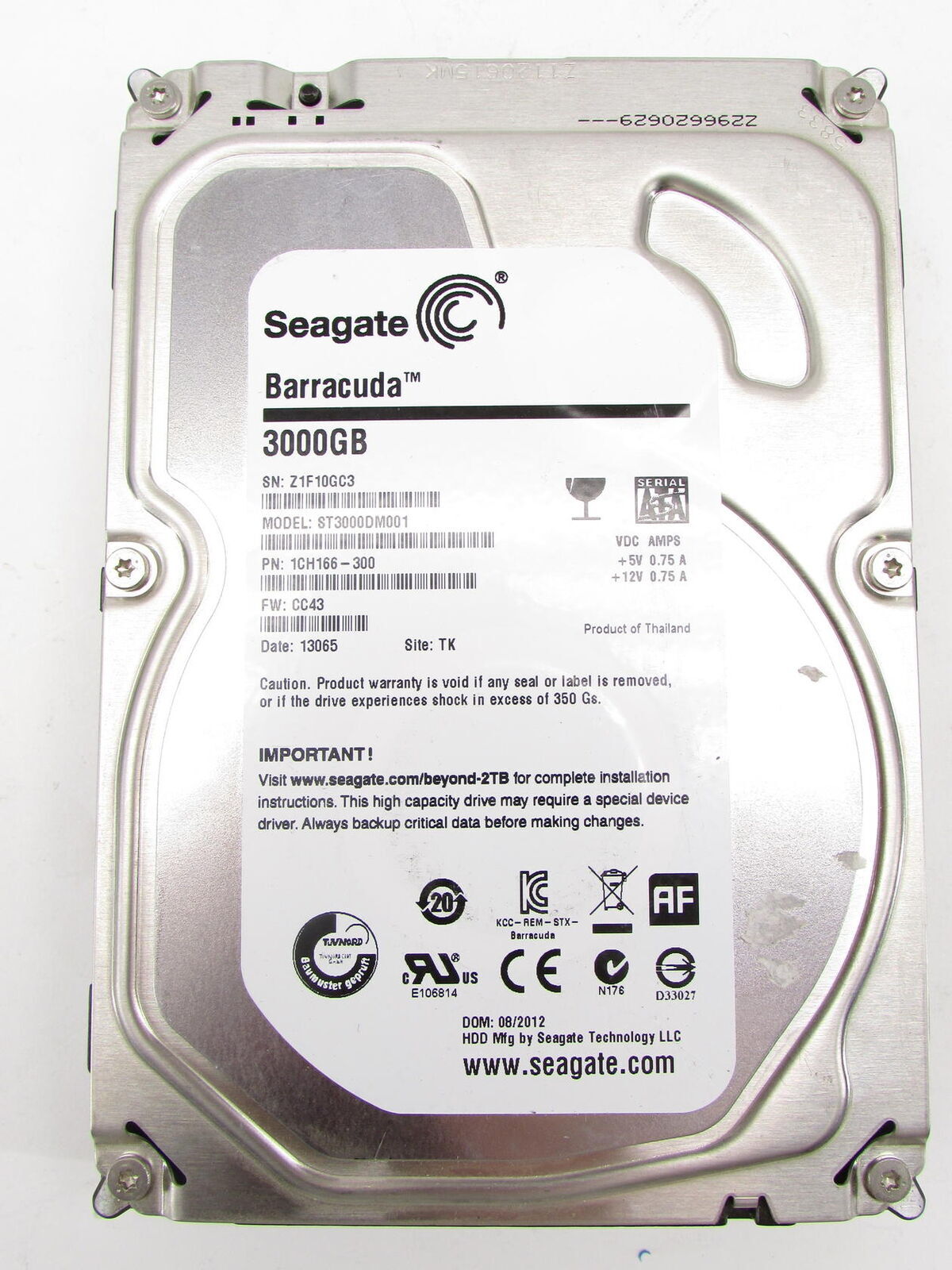Seagate Barracuda 3TB 7200rpm SATA III Internal Hard Drive (ST3000DM001 ...