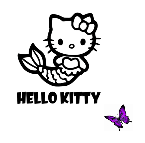 BRAND NEW HELLO KITTY MERMAID IRON ON HEAT TRANSFER VINYL DECAL CAT (M ...