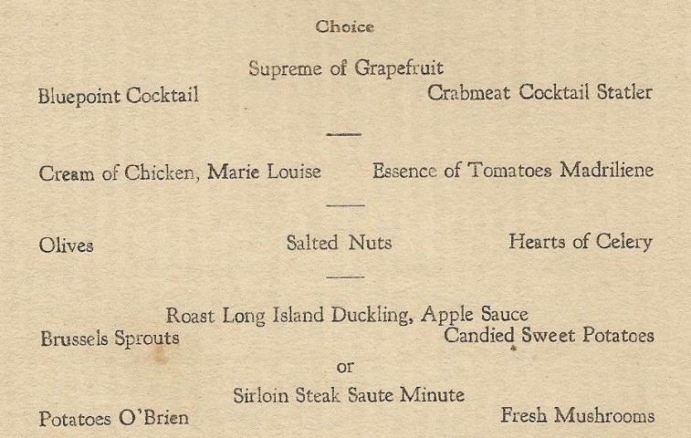 HOTEL STATLER DETROIT Vintage Menu Detroit MI Mich Michigan | eBay