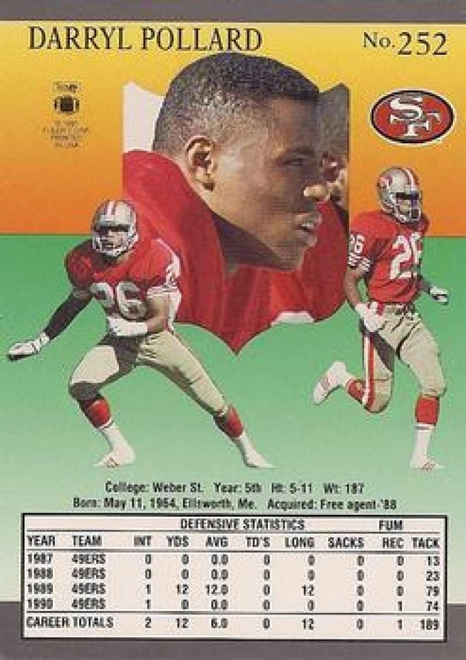 1991 Fleer Ultra #252 Darryl Pollard NM-MT 49ers | eBay