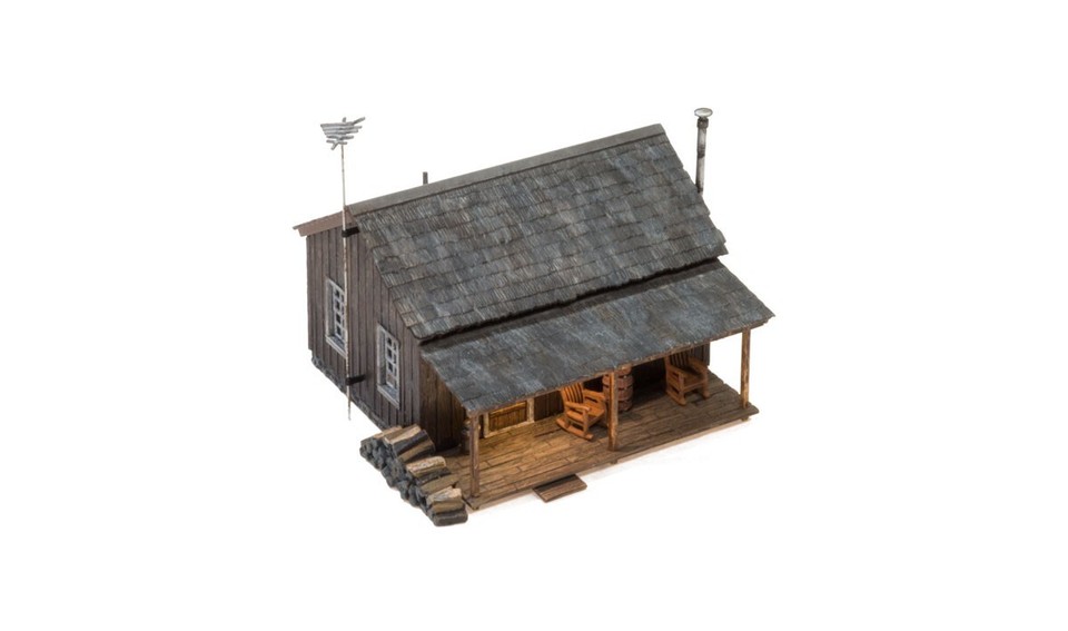 Woodland Scenics HO Scale ~ Built & Ready With LED ~ Rustic Cabin ...