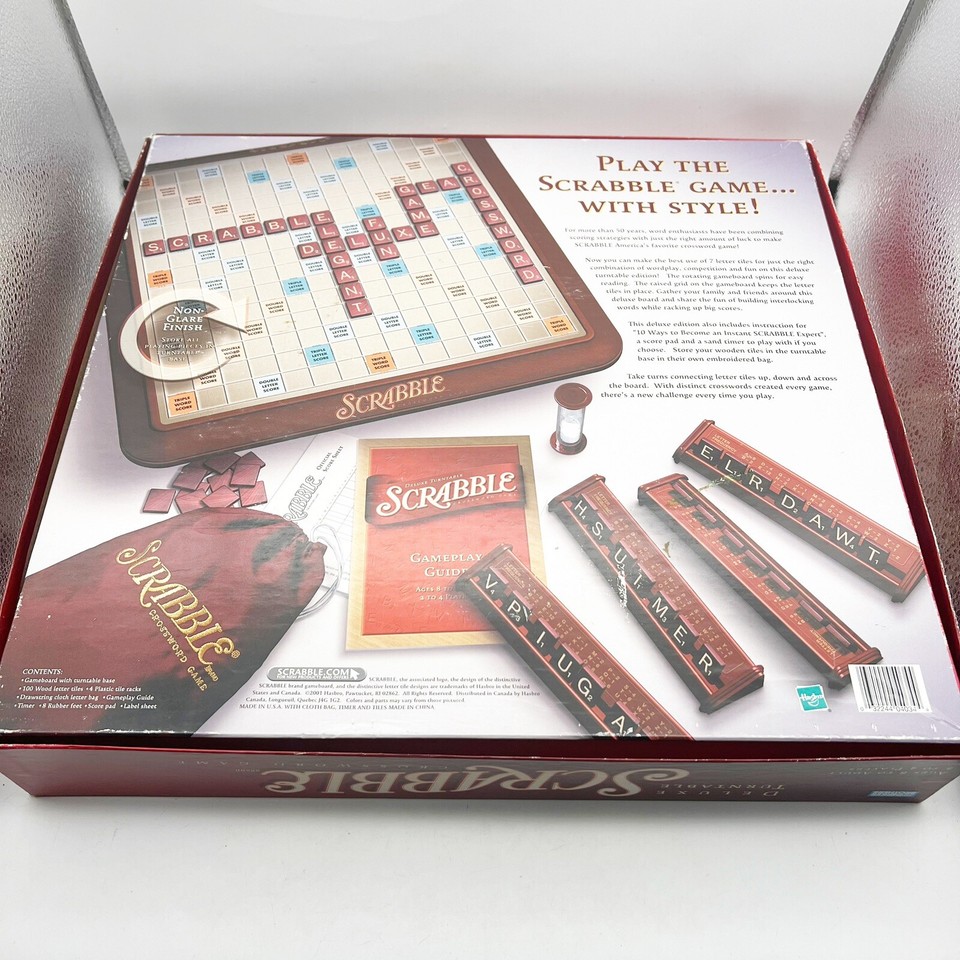 Scrabble Deluxe Turntable Board Game 2001 Hasbro Rotating Vintage | eBay