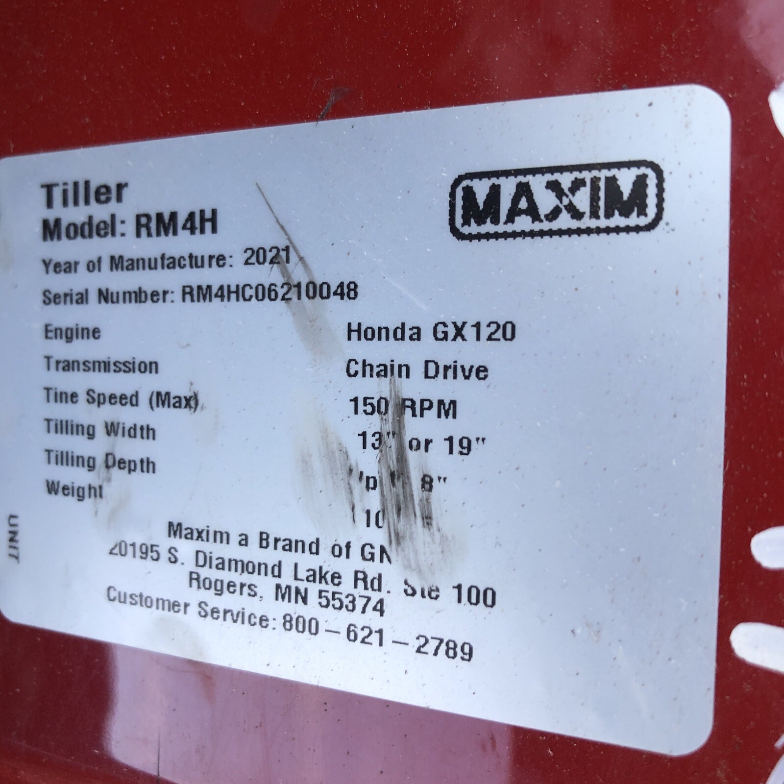 Maxim Compact Tiller Model RM4H with Honda GX120 Engine | eBay